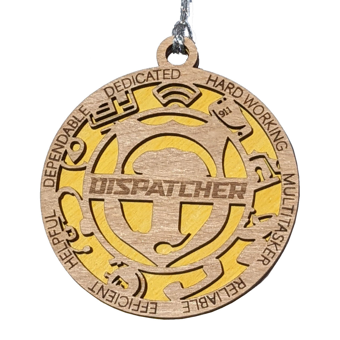 3" Handcrafted Wooden Dispatcher Christmas Ornament - Custom First Res ...