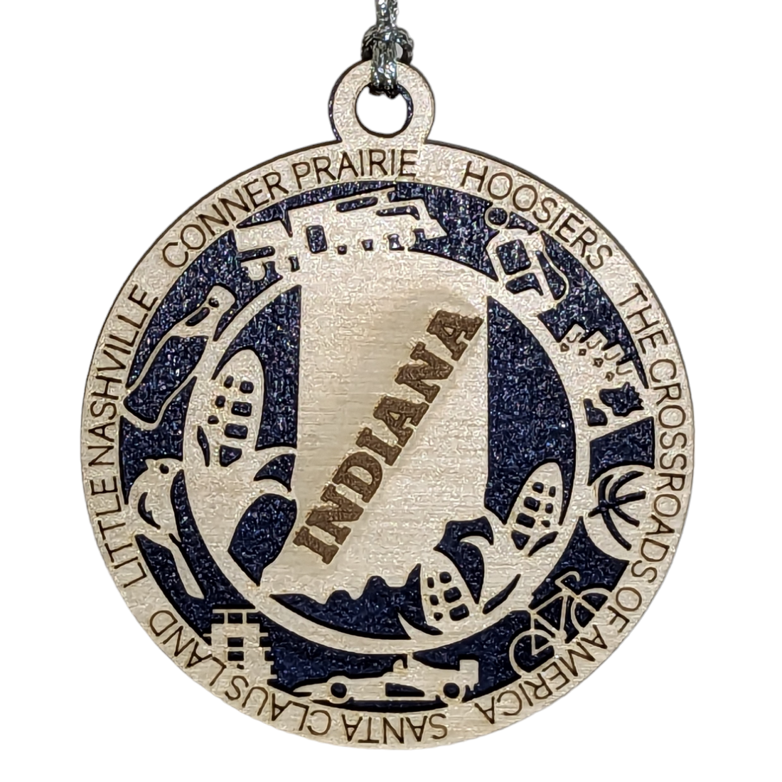 Indiana State Pride 3D Wood Laser Cut Ornament: Featuring Iconic India ...
